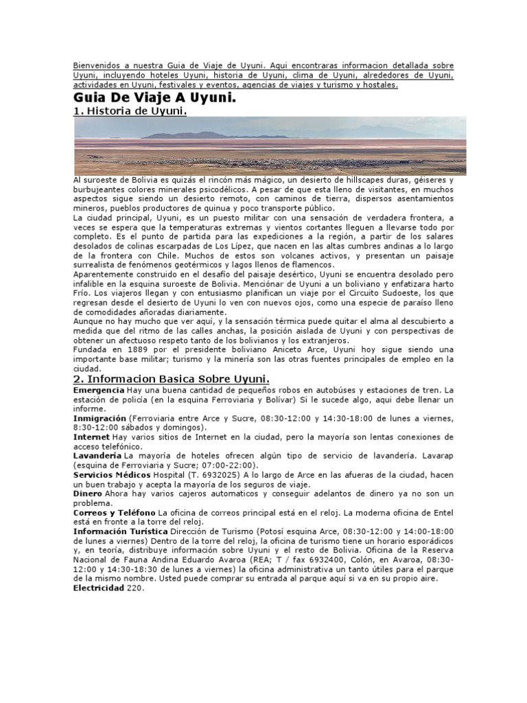 Salar de Uyuni | PDF | Bolivia | Turismo