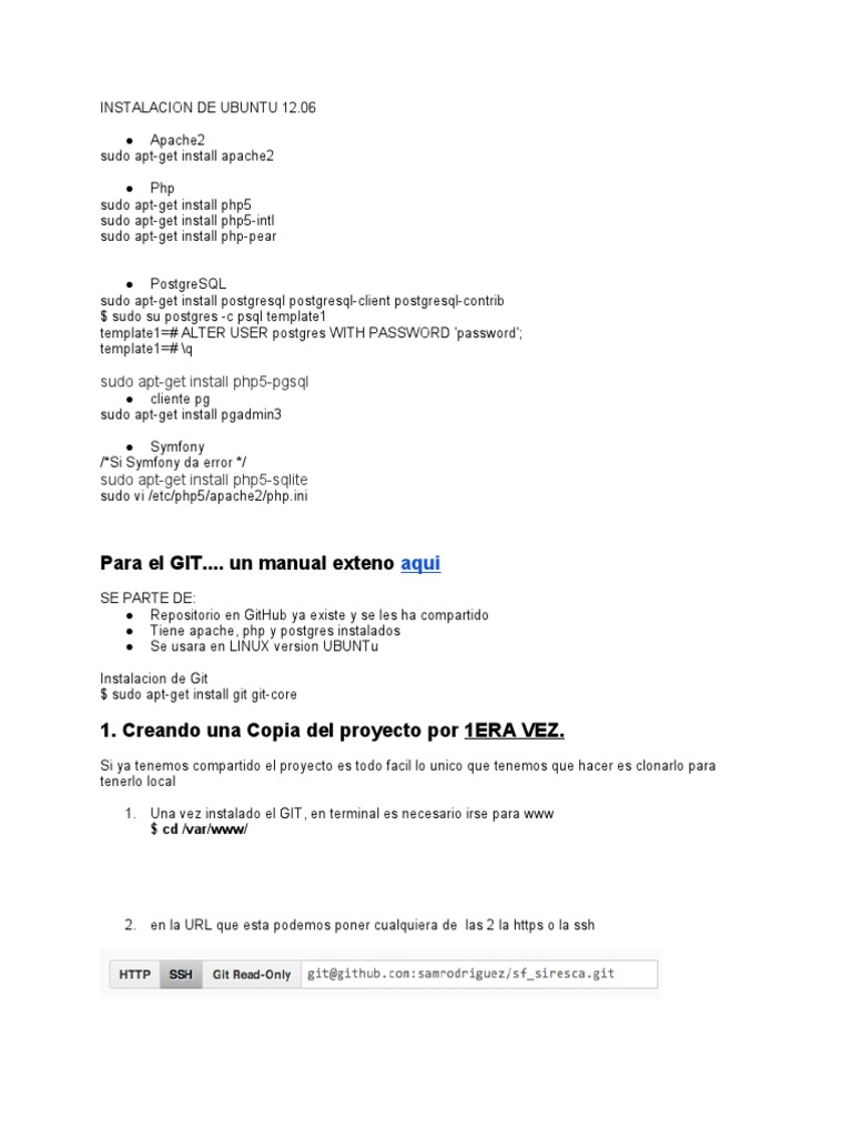 Para El GIT.... Un Manual Exteno: Sudo Apt-Get Install php5-pgsql | PDF ...