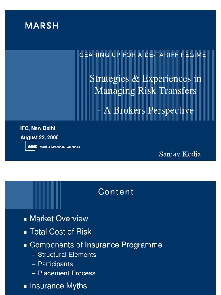 Presentation+at+IFC+Workshop+ +Sanjay+Kedia | PDF | Reinsurance ...