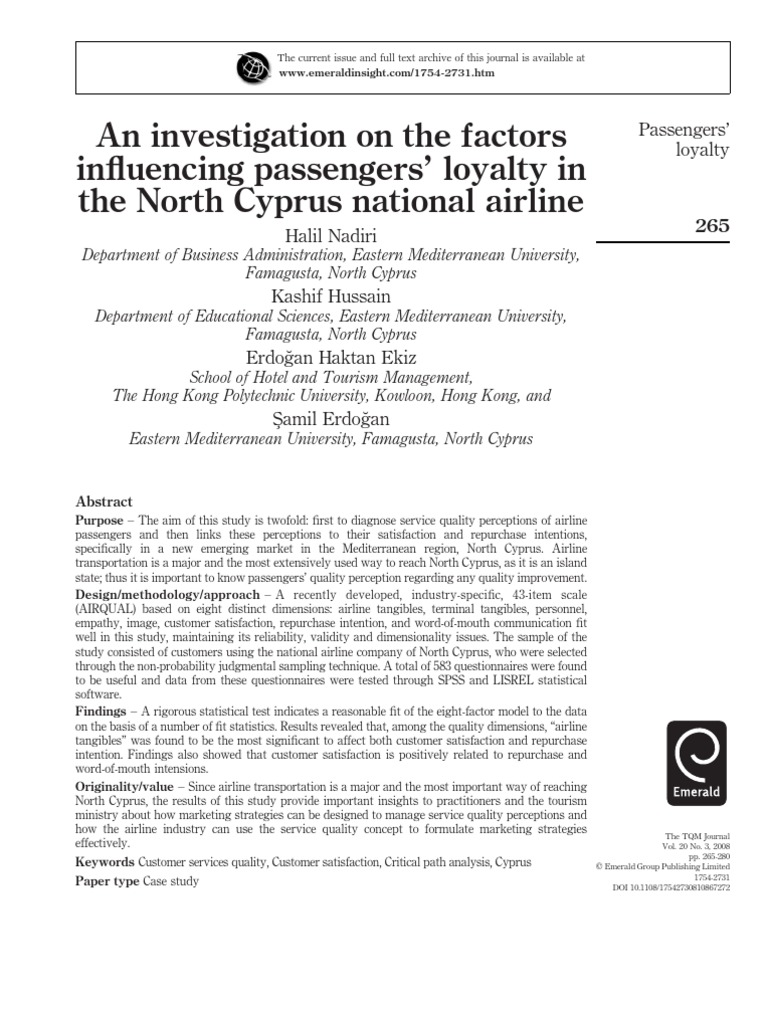 Airlines | Customer Satisfaction | Survey Methodology