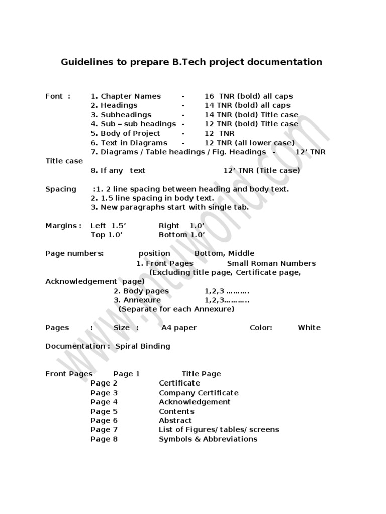 Guidelines to Prepare b Tech Projects Documentation | Ellipsis | Abstract (Summary)