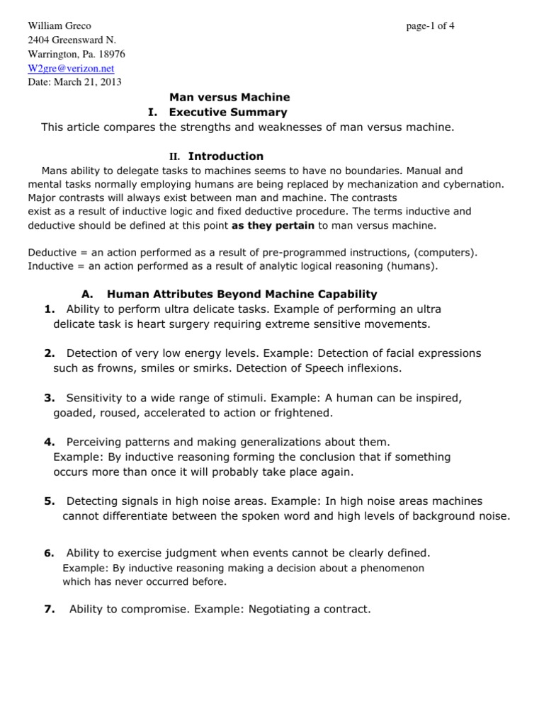 Man Versus Machine PDF | PDF | Machines | Automation