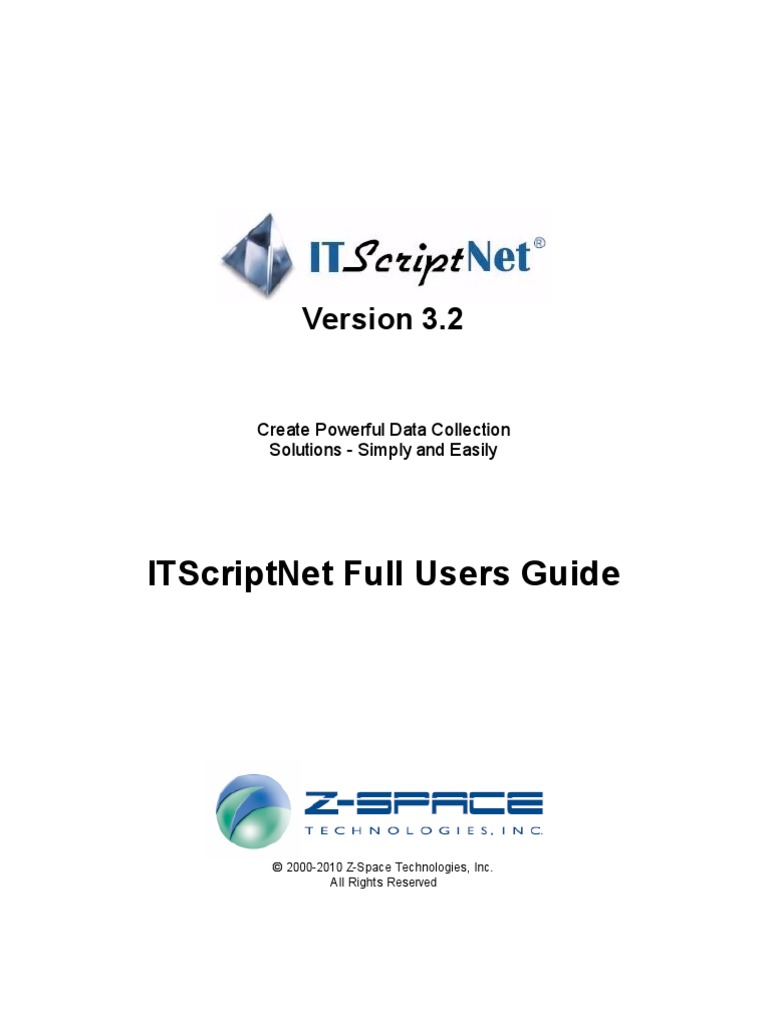 ITScriptNet Full Users Guide | PDF | Installation (Computer Programs) | Command Line Interface