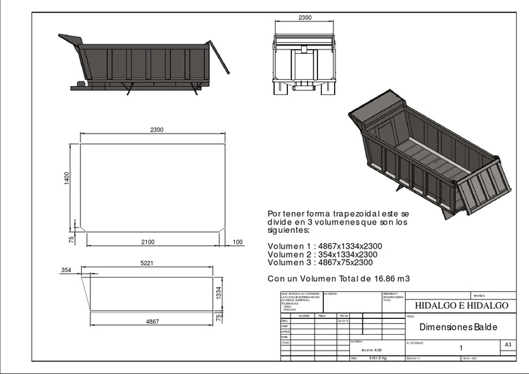 Dimensiones de Volqueta