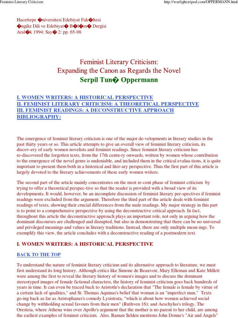 Feminist Literary Criticism | PDF | Feminism | Gender Studies