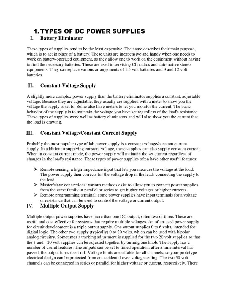 A Comprehensive Guide to DC Power Supply Classifications ...