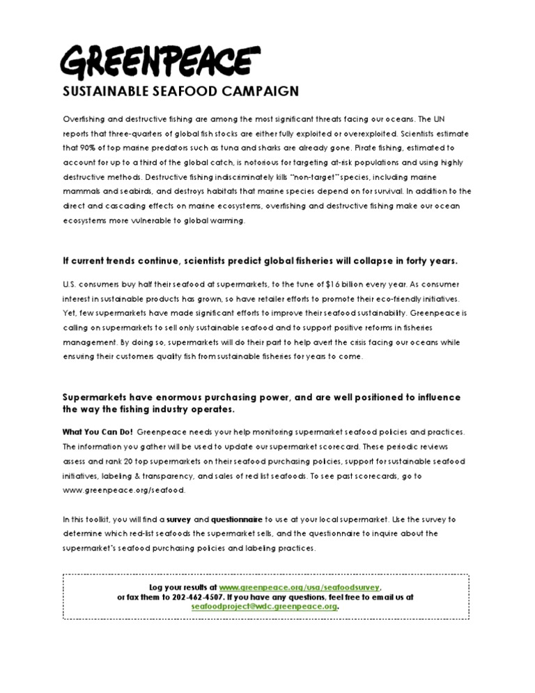 Sustainable Seafood Overview | PDF | Overfishing | Seafood