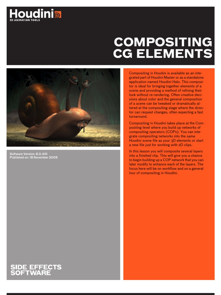 Houdini Software - Compositing CG Elements | PDF | Rendering (Computer Graphics) | Computer File