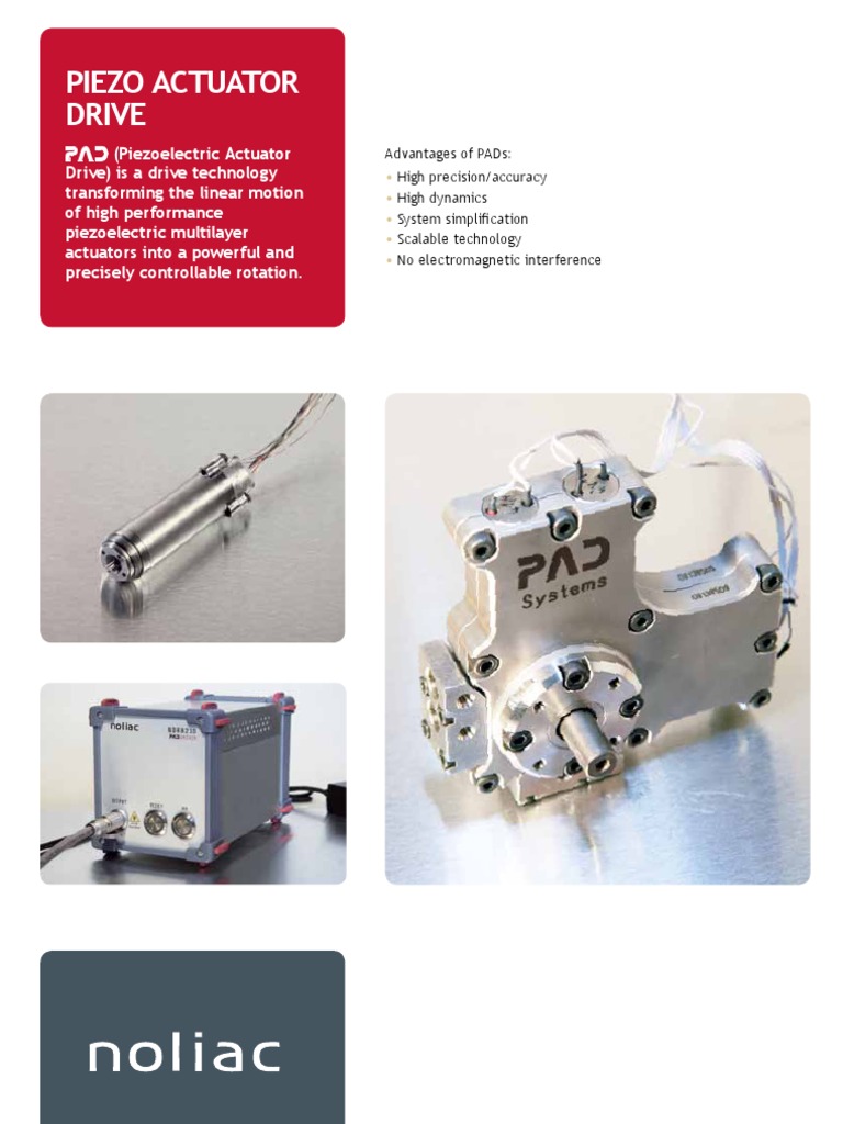 Noliac PAD Datasheet | PDF | Piezoelectricity | Transmission (Mechanics)