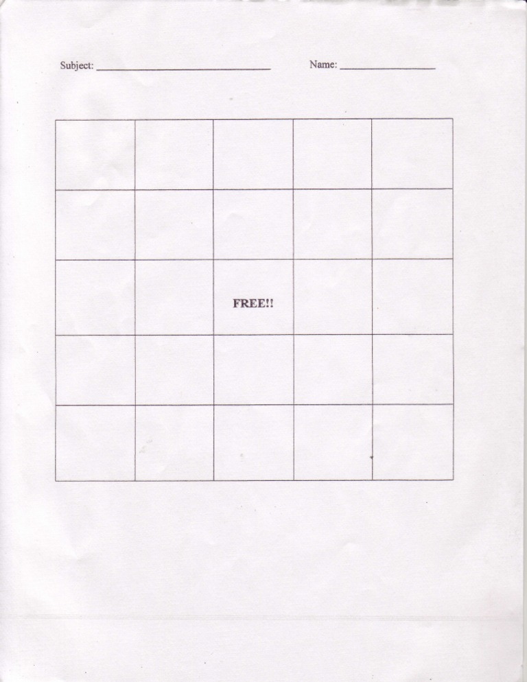 Bingo Sheet | PDF