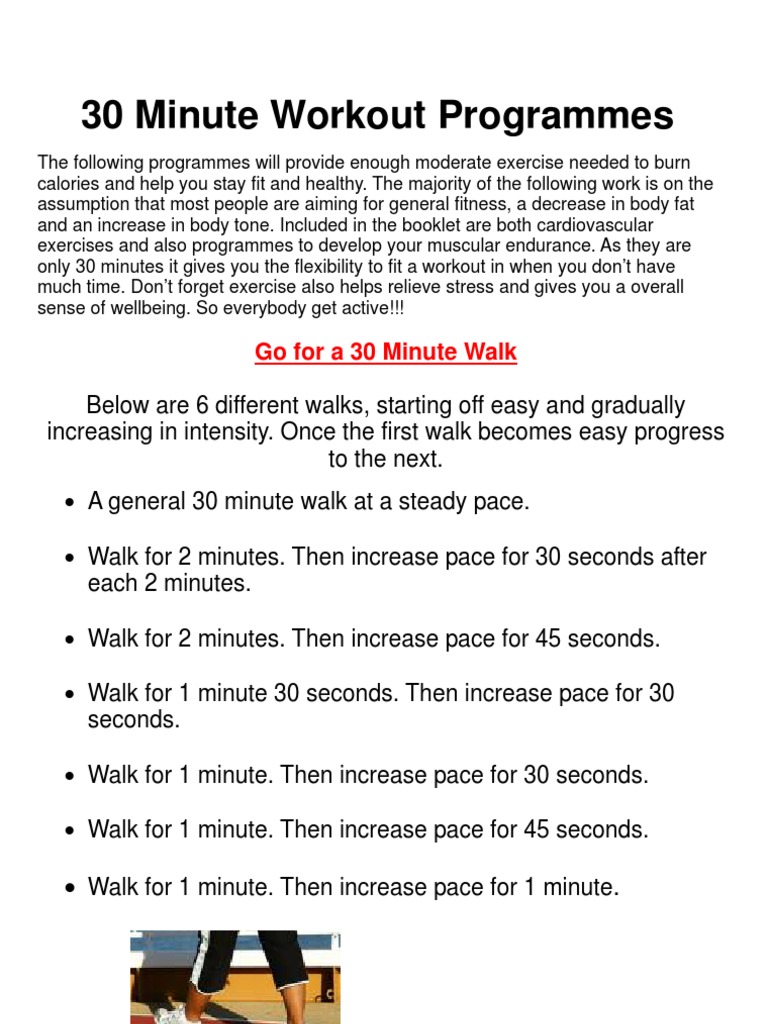 30 Minute Workout Programs | PDF | Physical Exercise | Foot