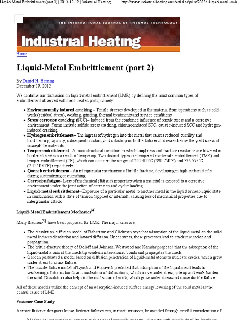 Liquid-Metal Embrittlement 2 | PDF