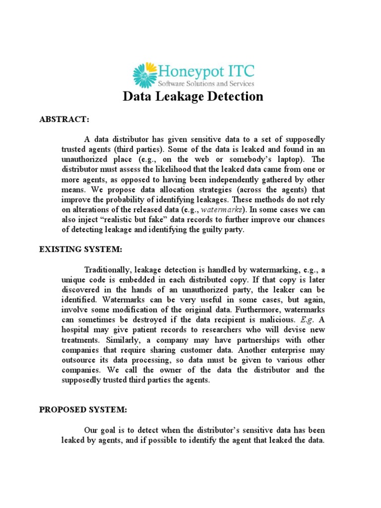 Data Leakage Detection | PDF | Object (Computer Science) | Mathematical Optimization