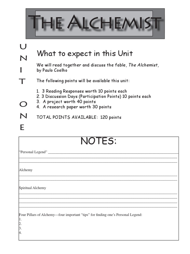 Unit One The Alchemist | PDF | Citation | Alchemy