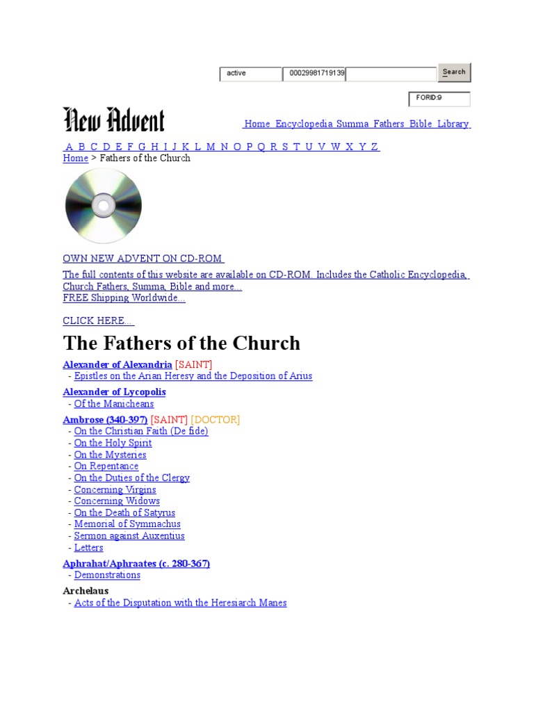 Fathers of The Church | PDF | Origen | Grace In Christianity