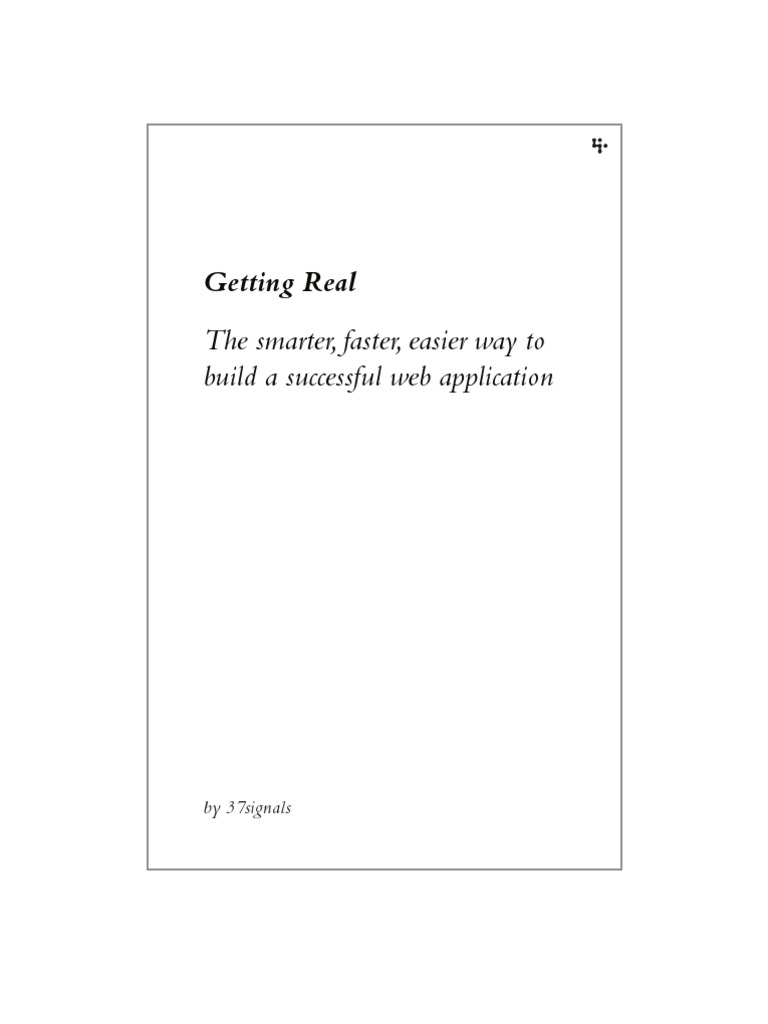 Getting Real - 37 Signals | PDF | Emergence | Computing And Information ...