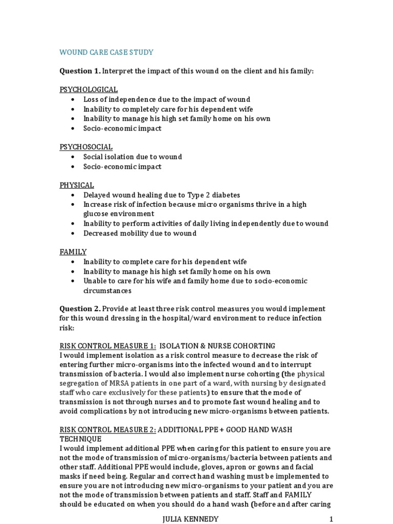 Wound Care Case Study | PDF | Wound | Infection
