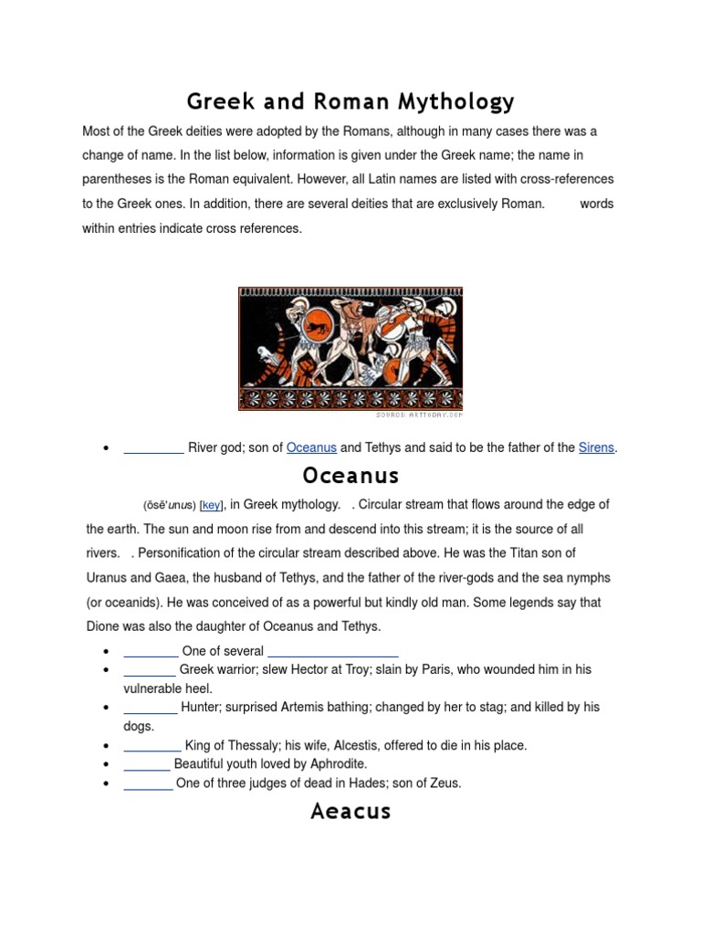 Greek and Roman Mythology | PDF | Athena | Eros