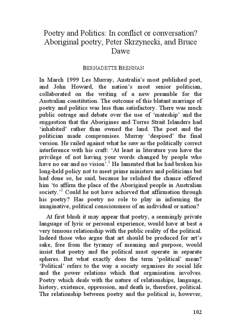 Poetry and Politics | PDF | Indigenous Australians | Poetry
