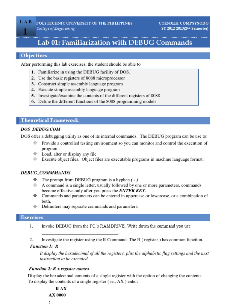 Coen3114 Compsysorg Lab01 PDF | PDF | Assembly Language | File Format