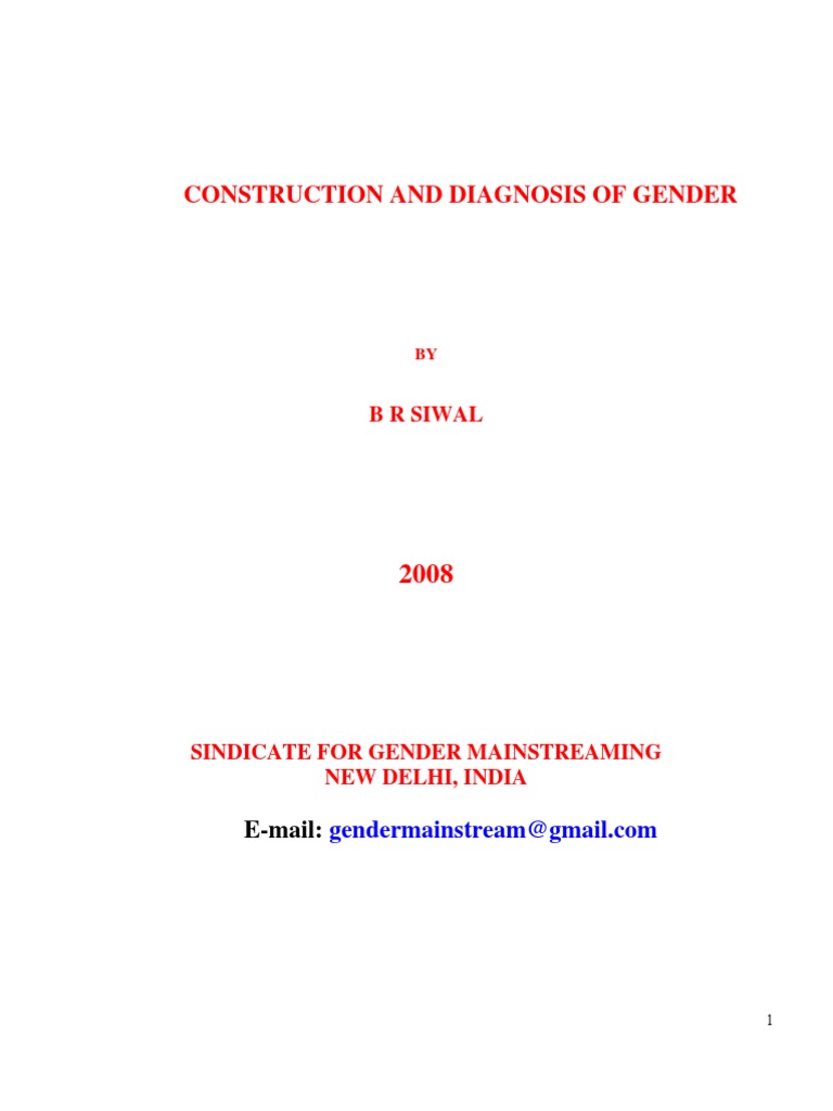 Construction and Diagnosis of Gender | PDF | Gender Role | Gender