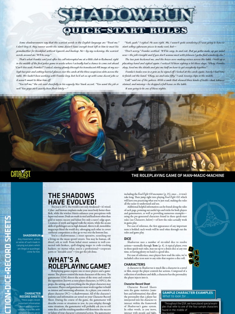 Shadowrun Quick-Start Rules | PDF | Games & Activities