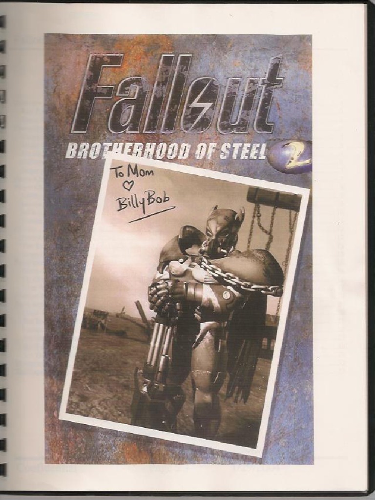 Fallout Brotherhood of Steel 2 Design Document | PDF
