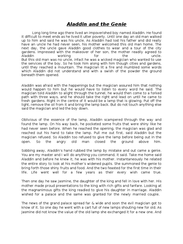 Aladdin and The Genie | PDF