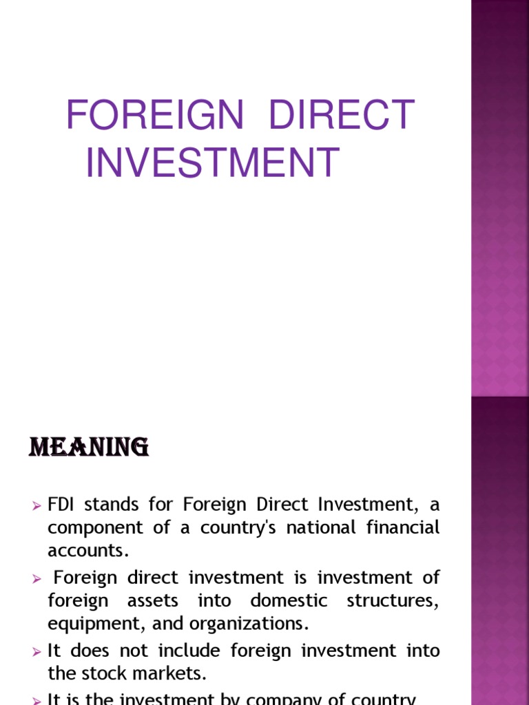Foreign Direct Investment | PDF | Foreign Direct Investment | Investing