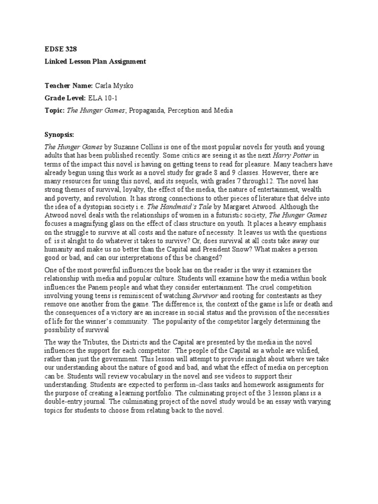 The Hunger Games Propaganda, Perception and Media | PDF | Visual ...