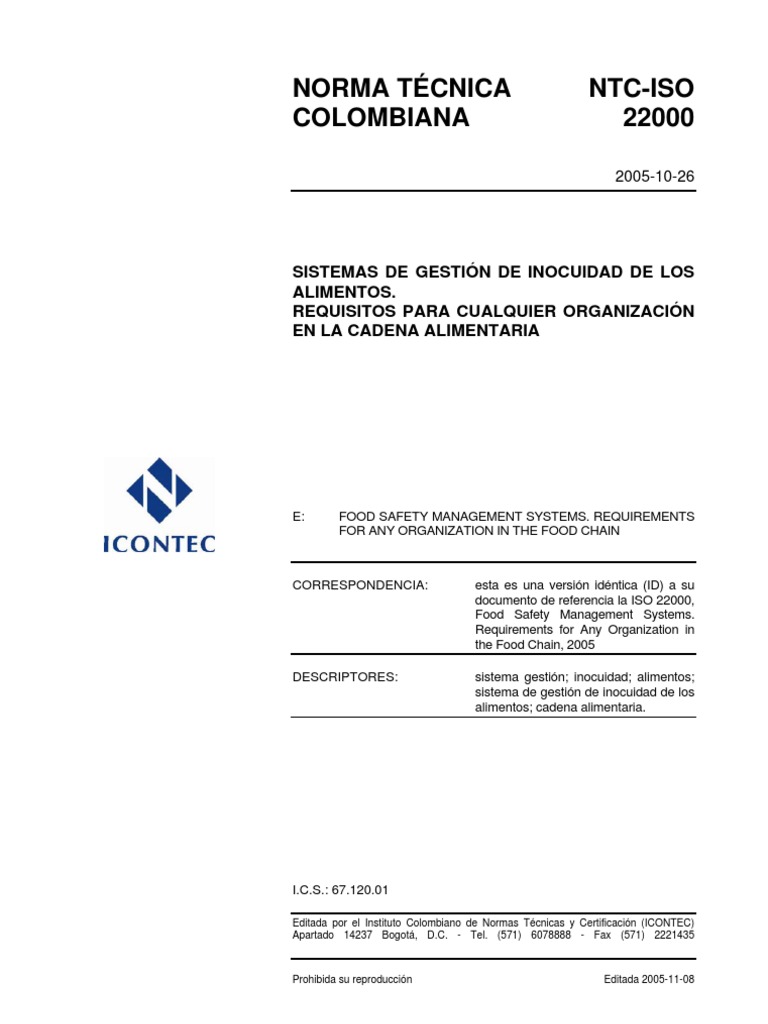 ISO 22000 Sistema de Gestión de Seguridad Alimentaria | PDF | Análisis de Riesgo y Puntos ...