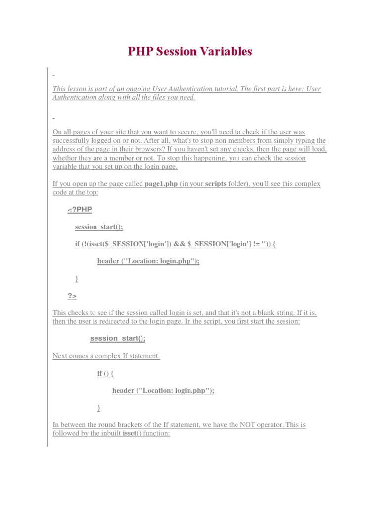 Php Session Variables Pdf Login Php 6438
