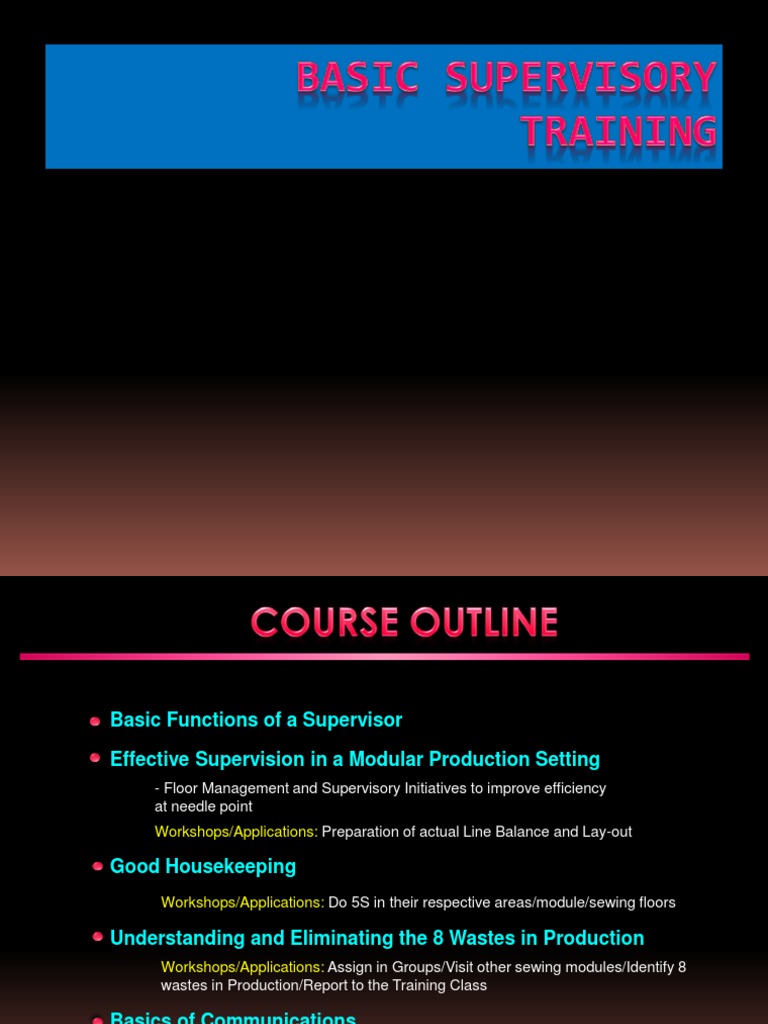 Basic Supervisory Training - Final | PDF | Motivation | Motivational