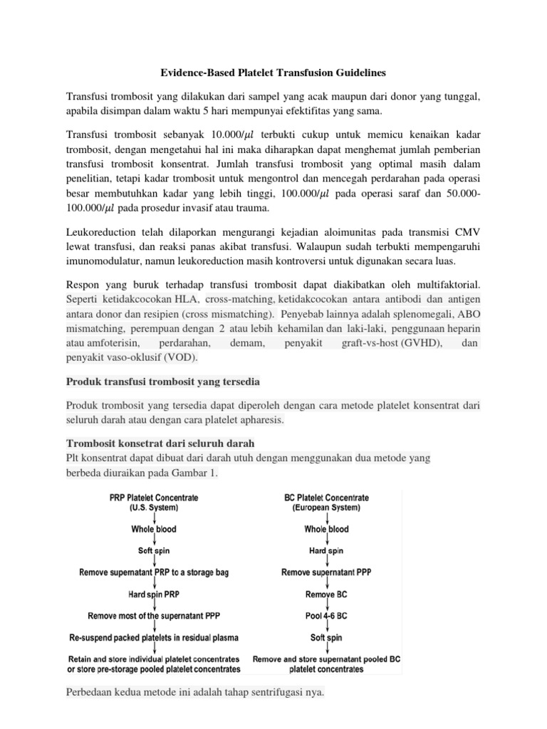 Pedoman Transfusi Trombosit Efektif | PDF