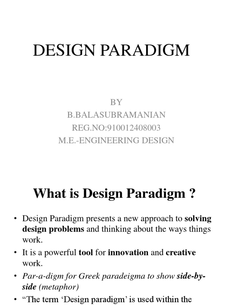 Design Paradigm | PDF | Metaphor | Paradigm