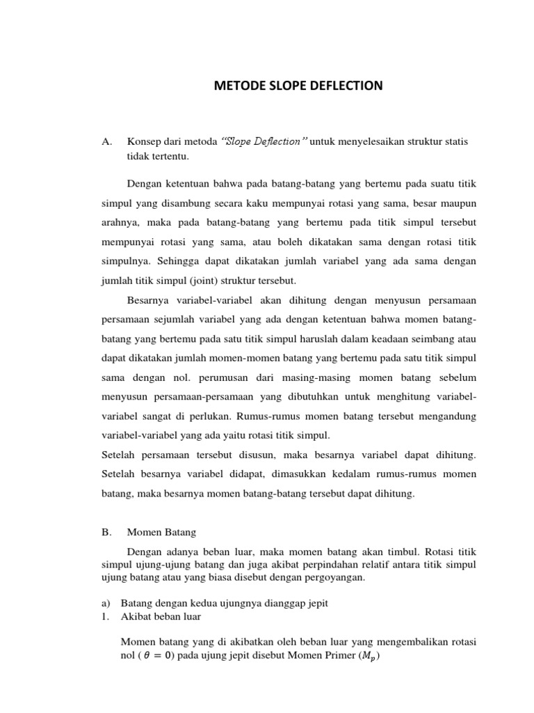Metode Slope Deflection | PDF | Metode & Bahan Ajar | Sains & Matematika
