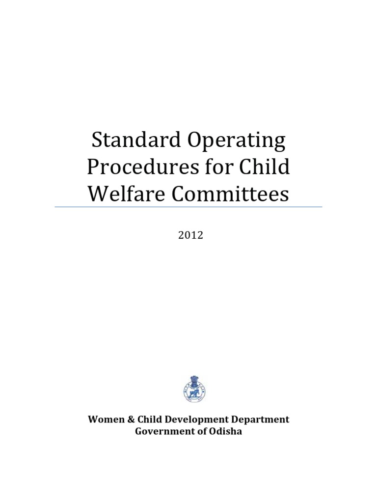 Standard Operating Procedures For Child Welfare Committee | PDF ...