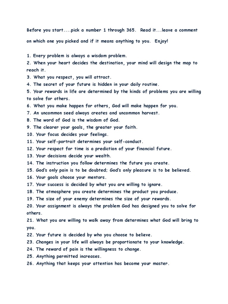 365 Wisdom Keys of Mike Murdock | PDF | Wisdom | Miracle