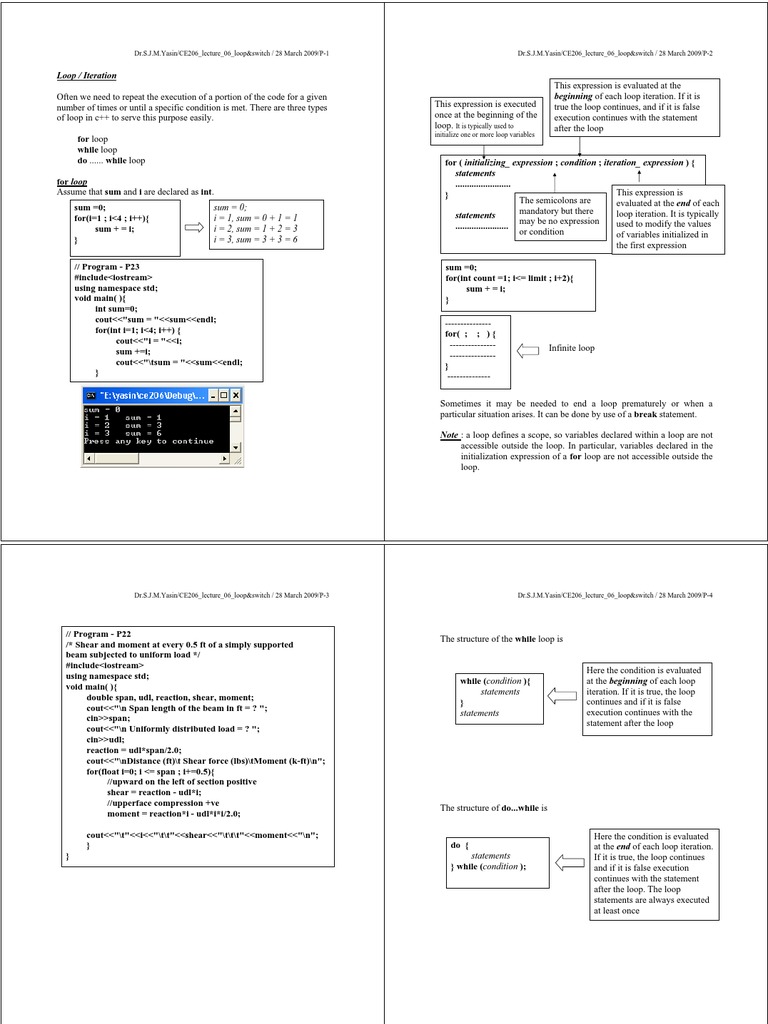 Loop / Iteration Beginning of Each Loop Iteration. If It Is | PDF | Control Flow | Areas Of ...