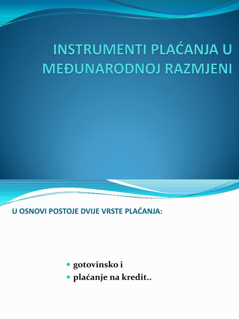Instrumenti Plaćanja | PDF