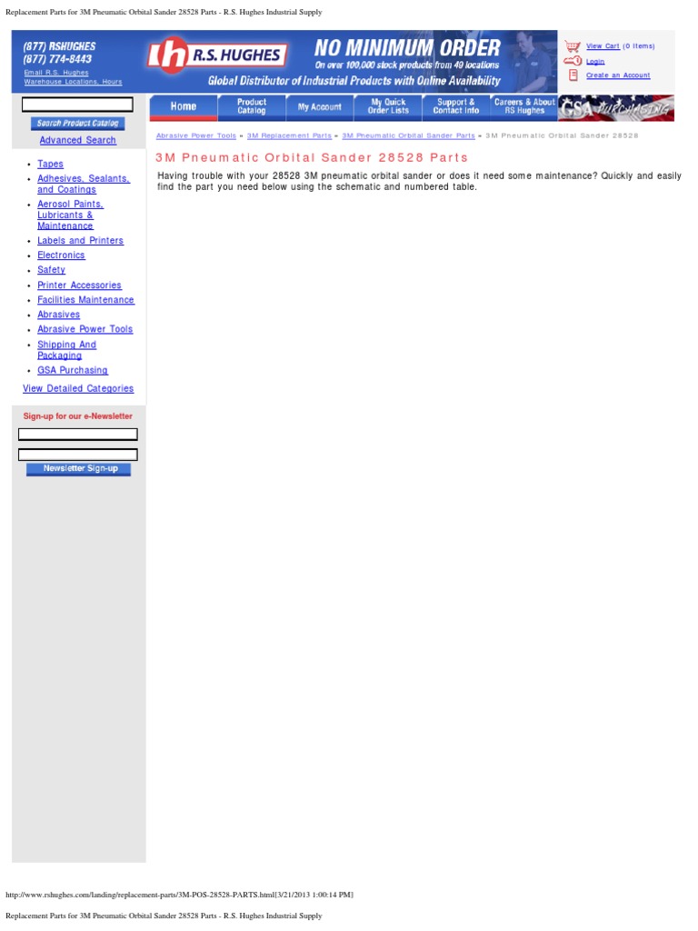 Replacement Parts For 3M Pneumatic Orbital Sander 28528 Parts | PDF ...