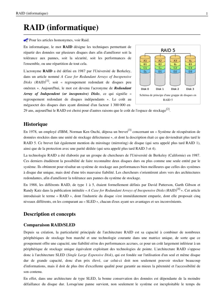 RAID (Informatique) 2 | Architecture (Informatique) | Matériel informatique
