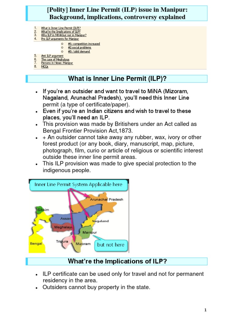 Inner Line Permit (ILP) | Politics