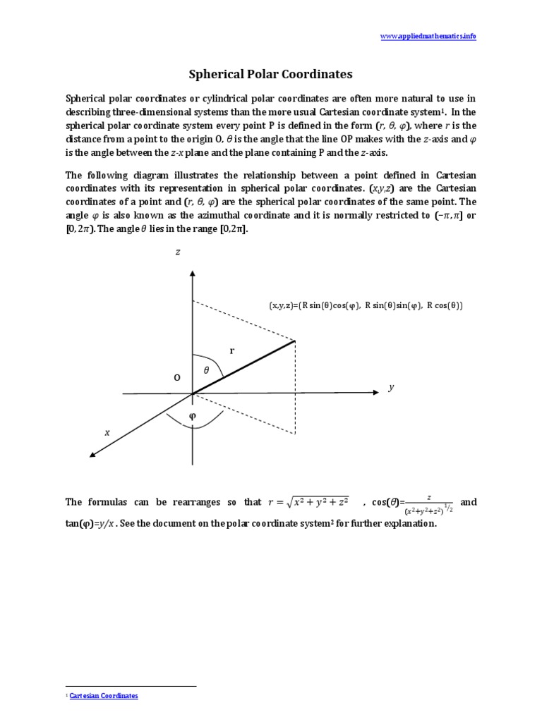 Spherical Polar Coordinates | PDF