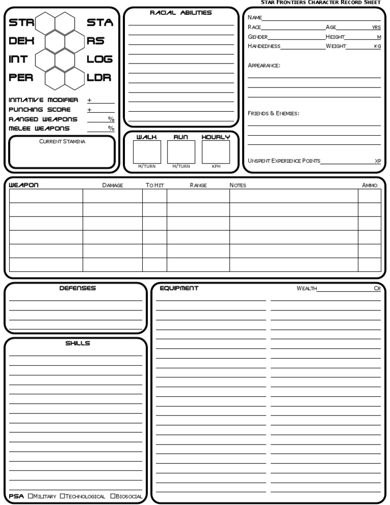 Star Frontiers CS Alt | PDF | Role Playing Games | Gaming