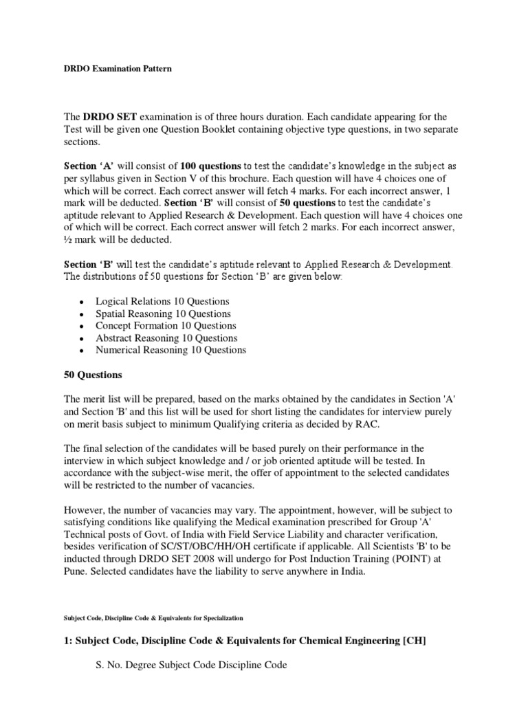 DRDO Examination Pattern | PDF | Computer Science | Electrical Engineering