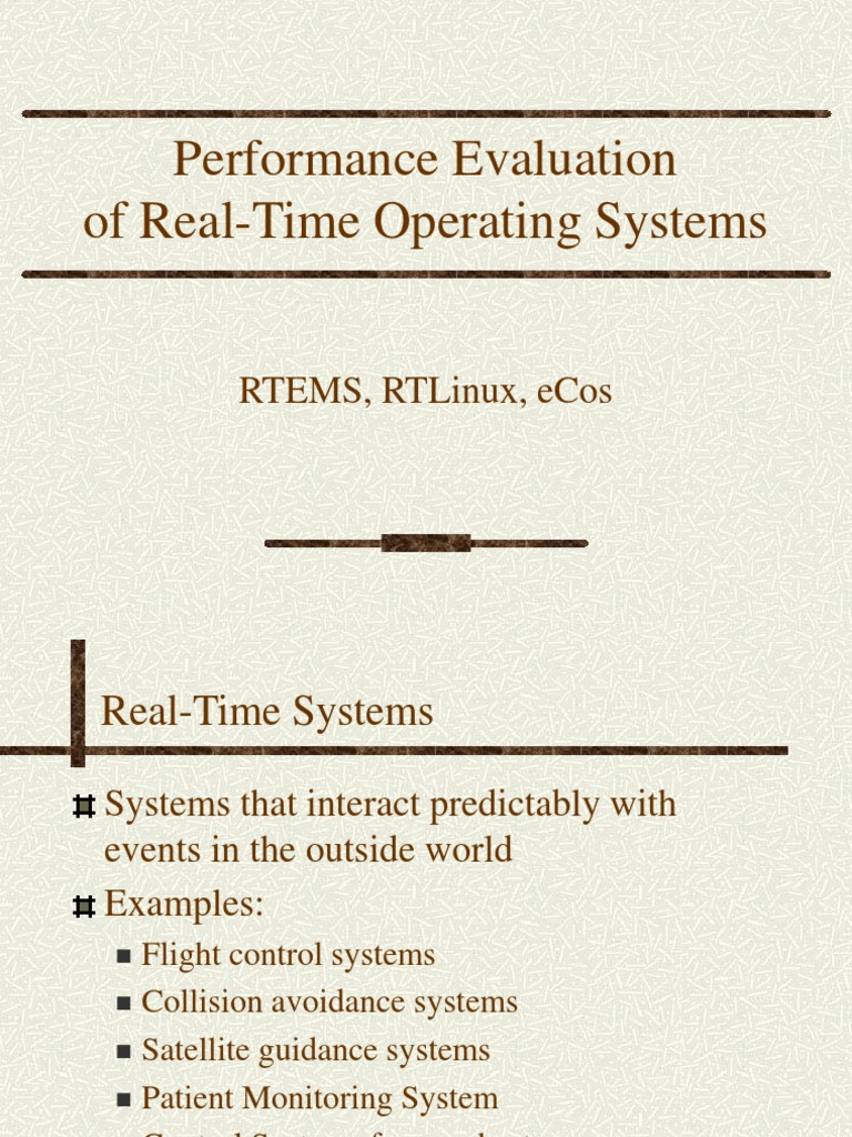 Performance Evaluation of Real-Time Operating Systems: Rtems, Rtlinux, Ecos | PDF | Scheduling ...