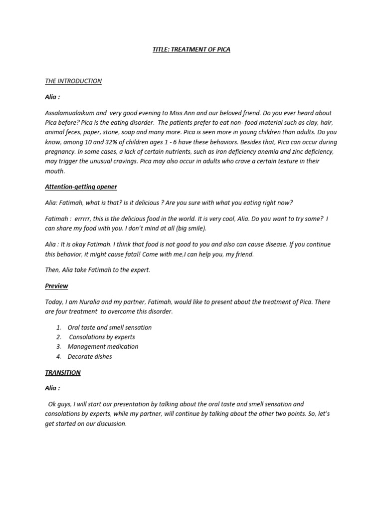 Title: Treatment of Pica | PDF | Psychiatric Diagnosis | Mental Health