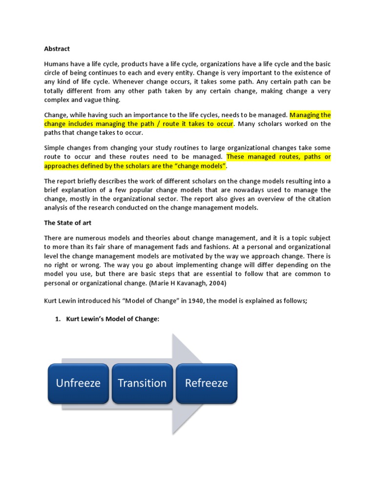 Change Managemaent Models | PDF | Change Management | Product Lifecycle