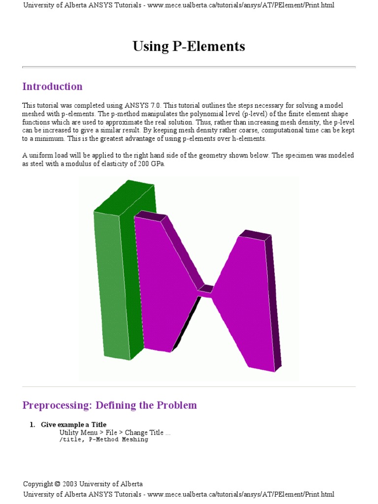 5 - Using P-Elements | PDF | Graphical User Interfaces | Young's Modulus